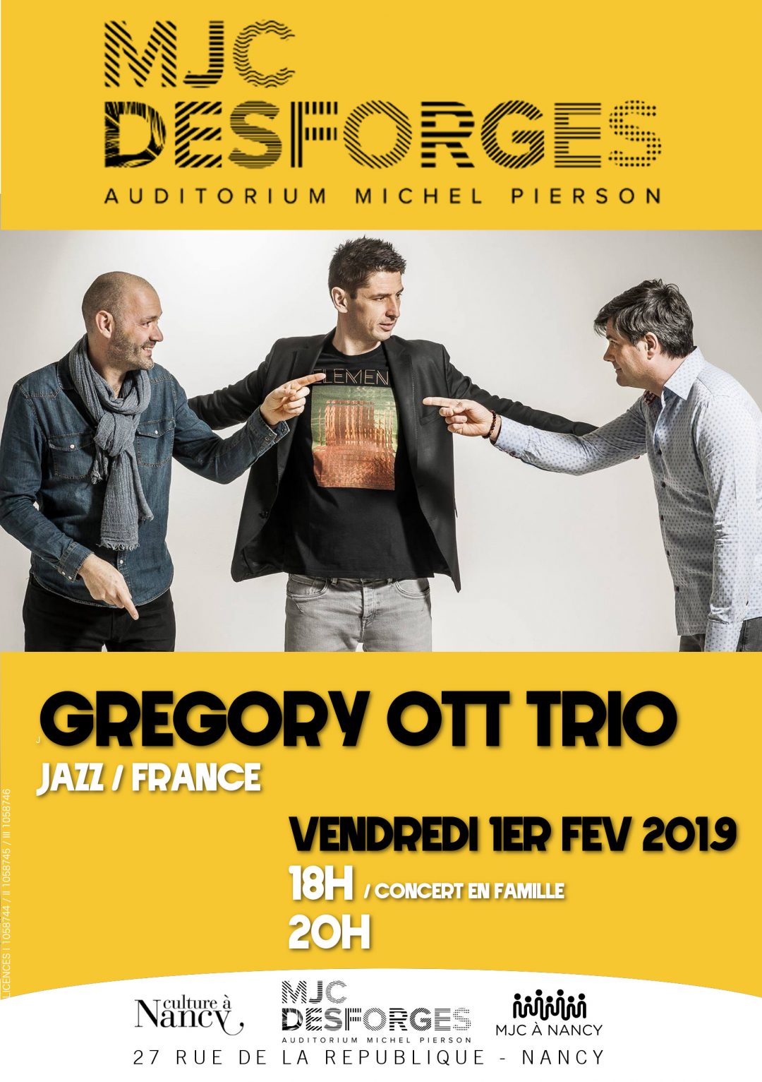 Concert – Gregory OTT Trio | MJC Nancy